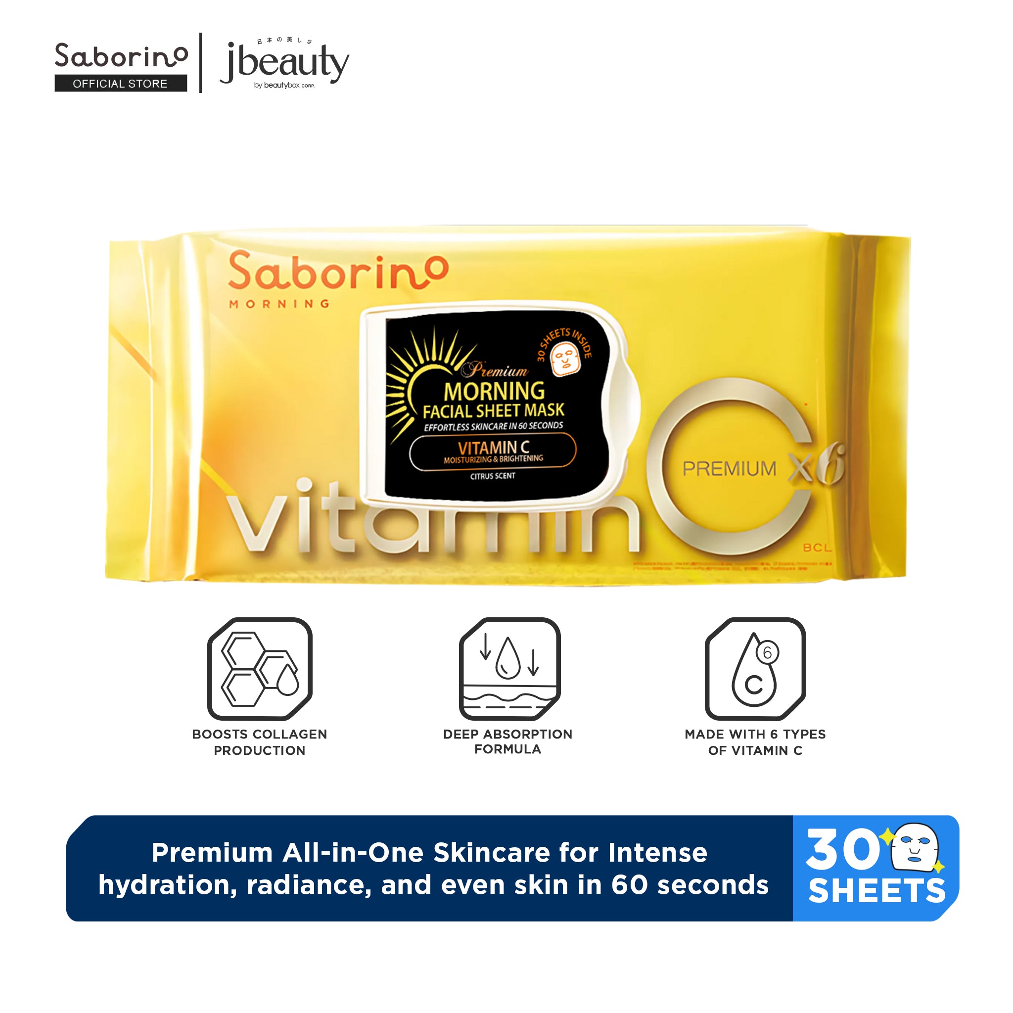 SABORINO Morning Facial Sheet Mask Premium Vitamin C – Beautybox Corp ...