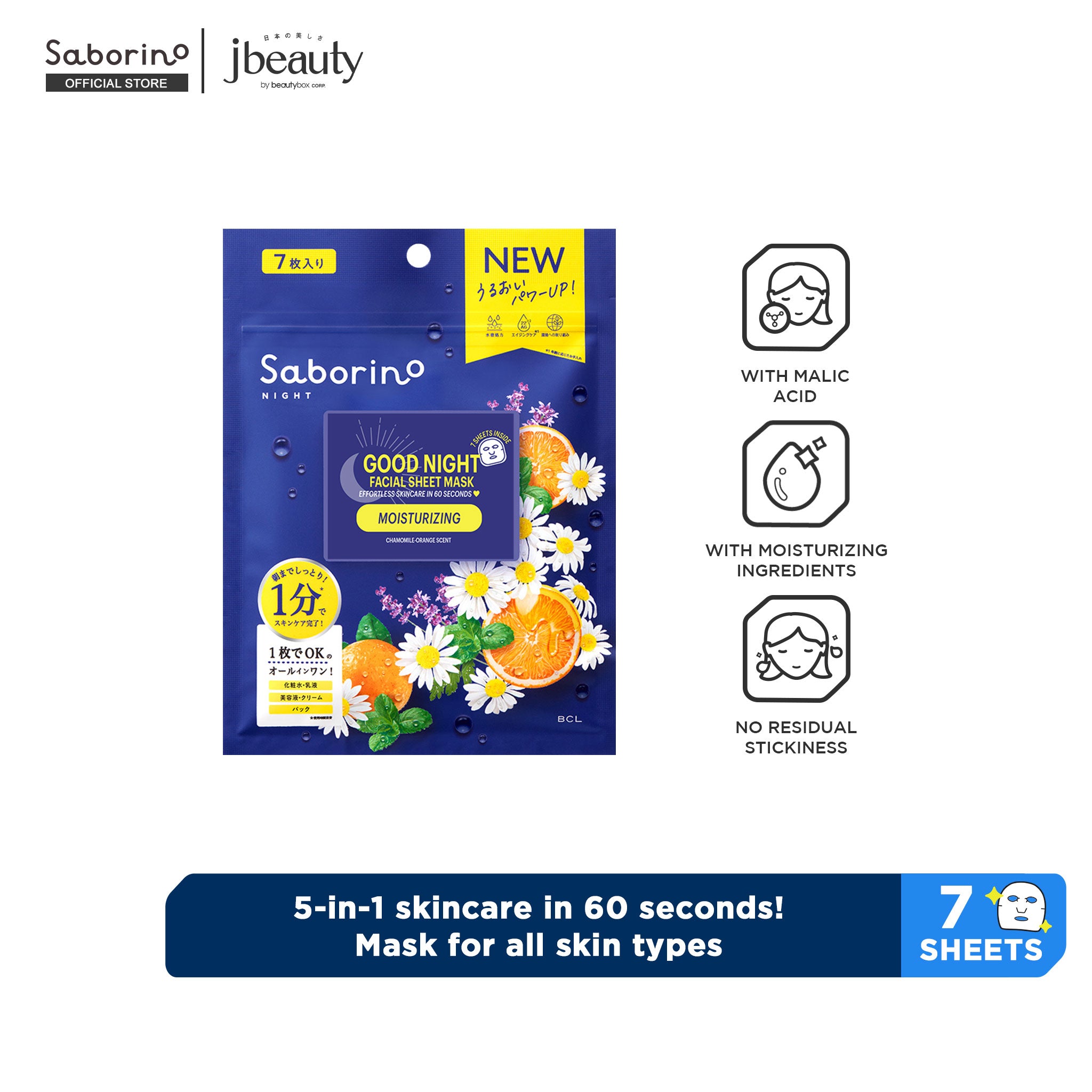 SABORINO Good Night Sheet Mask (7 sheets) – Beautybox Corp. Online
